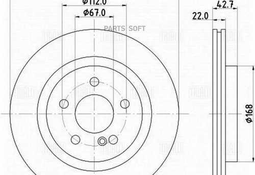 Trialli DF190425 Диск торм. для а/м Mercedes A (W1