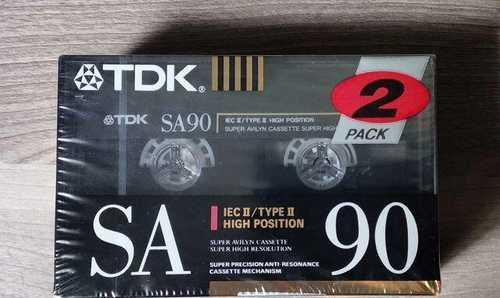 Аудиокассеты TDK SA-90 2 pack толсый прямой бокс