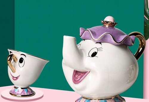 Набор чайник и чашка из "Красавицы и чудовище"