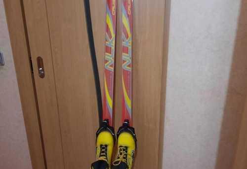 Лыжи с ботинками 35 размер, 165 см