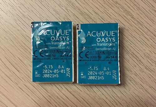 Линзы acuvue oasys with transitons -5,75
