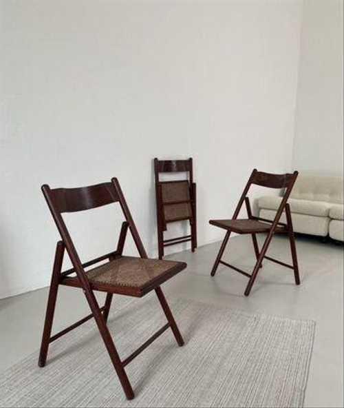 Ротанговые складные стулья, Италия 1970е, винтаж