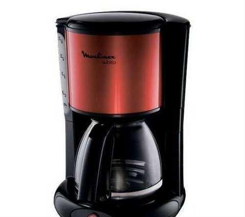 Кофеварка капельная Moulinex FG360D10, черный/крас