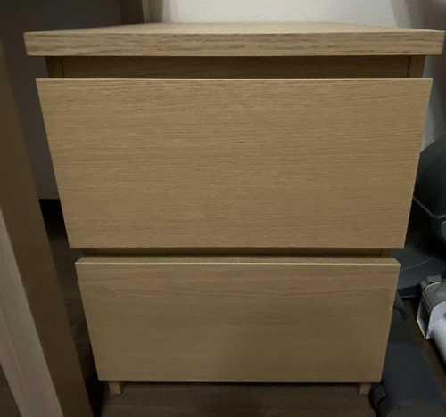 IKEA malm мальм Комод с 2 ящиками, под белёный дуб