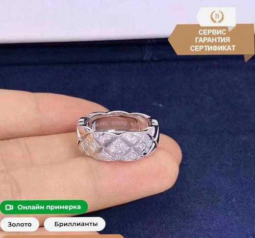 Кольцо chanel, золото, бриллианты 0,18 ct