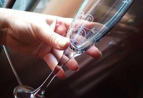 Бокалы фужеры для шампанского 6 шт новые Glasstar