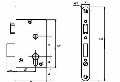 Замок дверной врезной