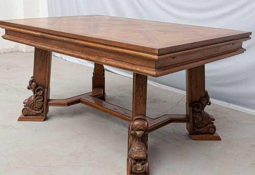 Массивный раскладной старинный стол