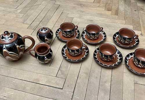 Сервиз чайный обливная керамика