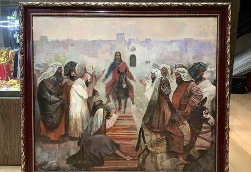 Картина Вход Господень в Иерусалим, Христос, холст