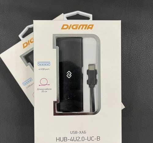 Хаб (разветвитель) Digma HUB-4U2.0-UC-B