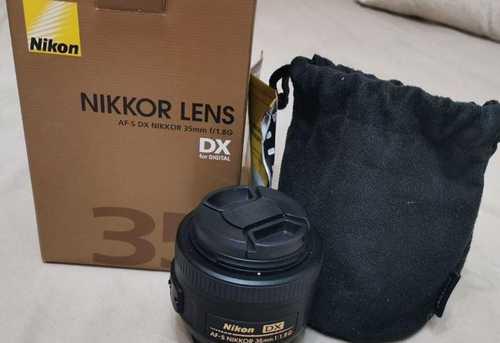 Объектив nikon af-s dx nikkor 35 mm f/1.8G nikkor