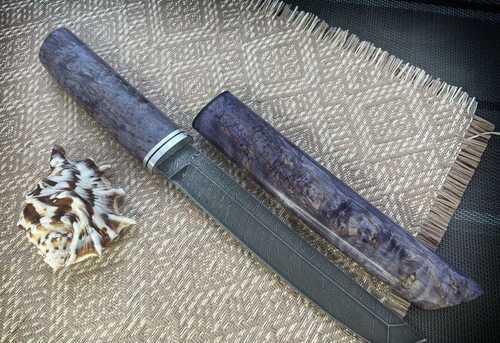 Нож "Тaнтo большой", клинок Дамасская сталь, рукоя
