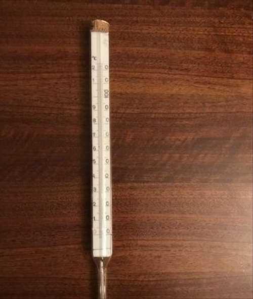 Стеклянный технический термометр ртутный прямой (С