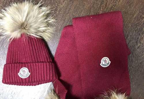 Шапка и шарф moncler для девочки