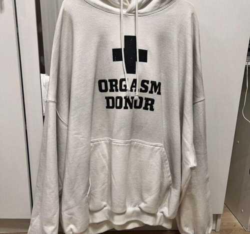 Project G/R SS23 Orgasm Donor Vintage White Hoodie