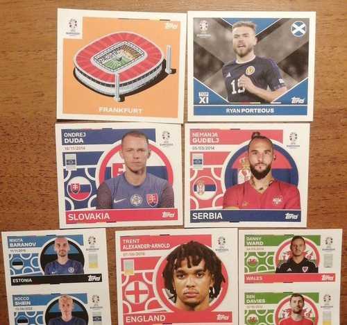 Наклейки topps euro 2024