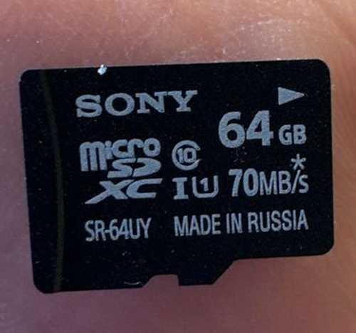 Карта памяти microsd 64 gb Sony