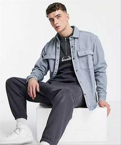 Рубашка джинсовая Pull&Bear размер L оверсайз