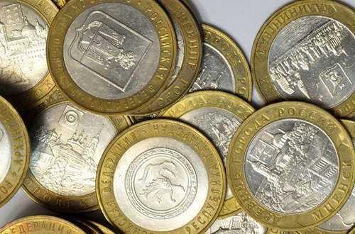 10 рублей Биметаллические монеты РФ с 2000 года