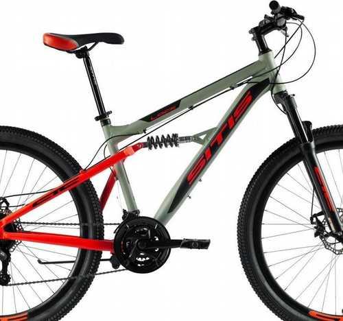 Велосипед sitis lock 27.5" (2023) Grey-Red-Black V
