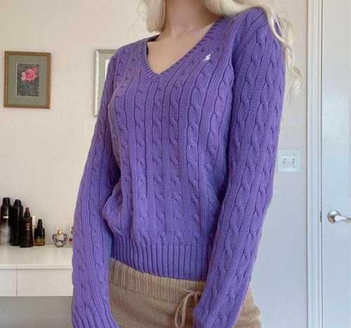 Свитер Polo Ralph Lauren purple cable knit sweater