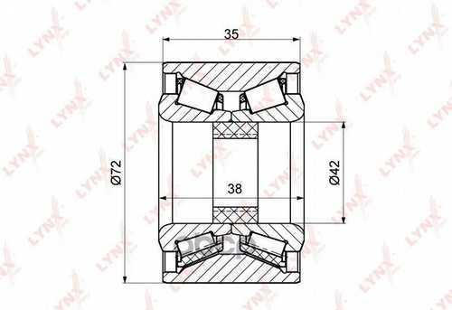 WB-1119 подшипник ступицы передний 35x42x72 SU