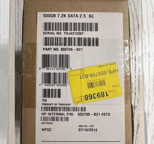 Жесткий диски HP 500GB 7.2K SATA 2.5 SC 655708-B21