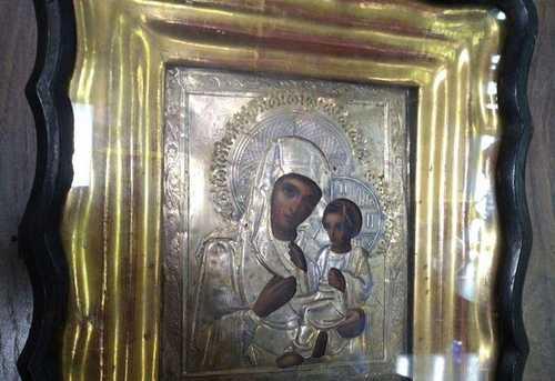 Икона Божией Матери Тихвинская серебро 84 пробы
