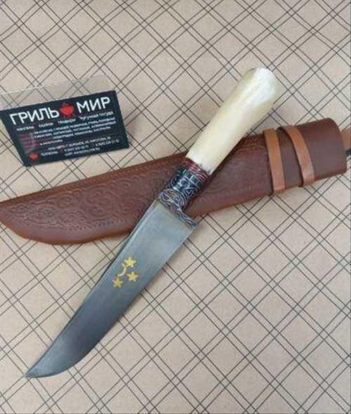 Узбекский нож Пчак, Кость гарда гравировка,16-18см
