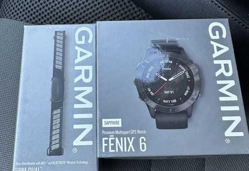 Garmin Fenix 6 Sapphire + Hrm Dual Новые