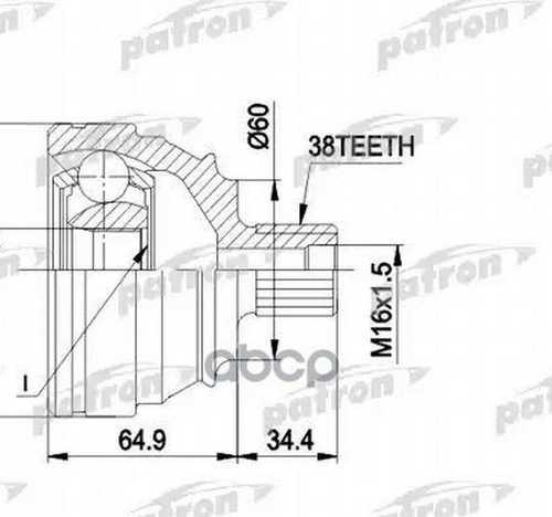 ШРУС наружн к-кт 38x60.2x33 VW: transporter Т4