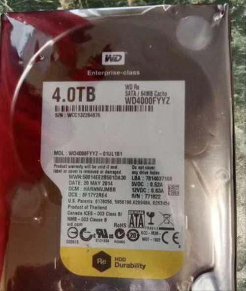 Жесткий диск WD RE 4TB SATA 7200 3.5"