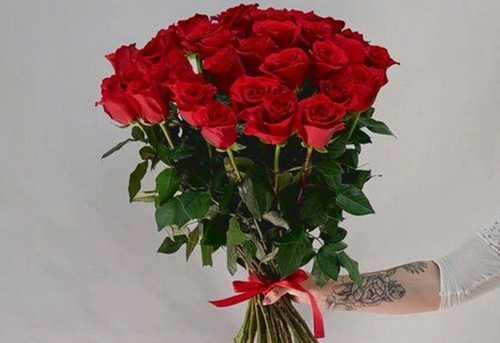 25 красных роз цветы доставка