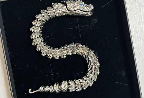 Браслет змея серебро 925 винтаж премиум