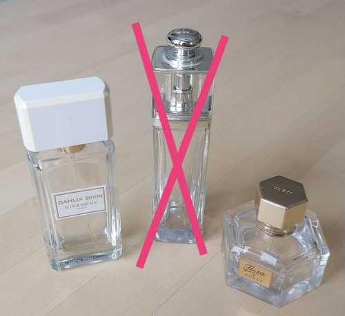 Пустые флаконы Givenchy, Gucci, Avon