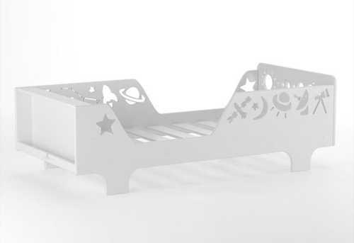 Кроватка детская космическая тематика белое покрыт