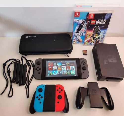 Nintendo switch rev 1 прошитая 128gb