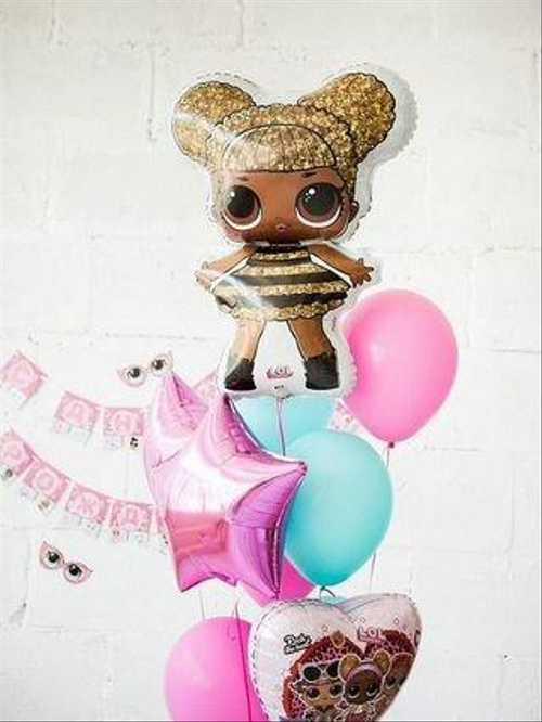 Букет воздушных шаров "Кукла лол queen2"