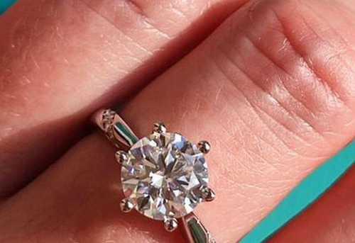 Кольцо Тиффани 2 карата бриллиант муассанит