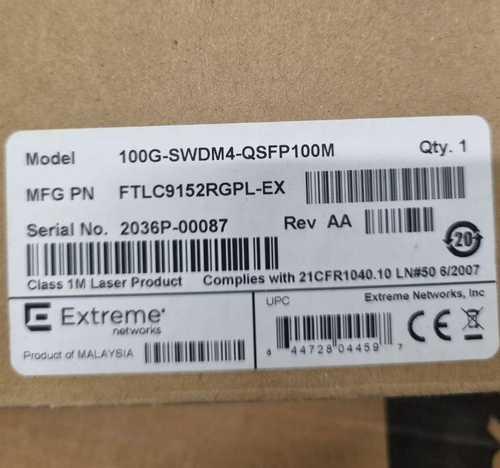 Опт. трансивер Extreme 100G swdm4 qsfp28 100m