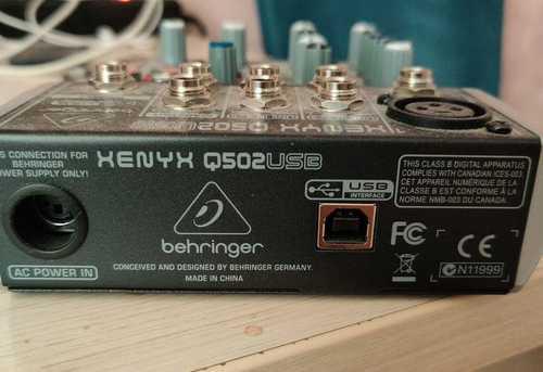 Микшерный пульт behringer xenyx q502usb