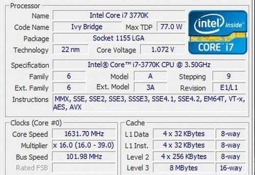 Процессор intel core i7 3770k