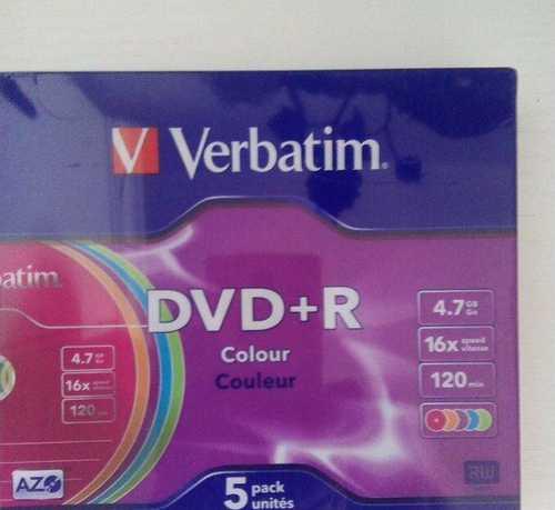 Диск болванка Verbatim DVD+R slim color