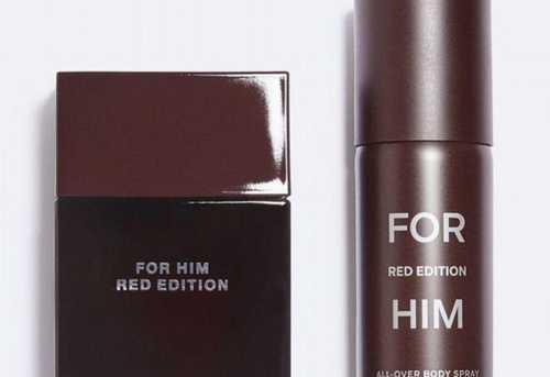 Мужской парфюм Zara for him red edition в наборе