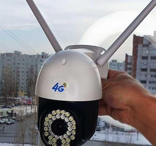 Камера видеонаблюдения 4G поворотная с сим картой