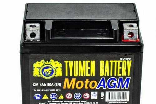 Аккумулятор для скутера 4Ah Tyumen AGM
