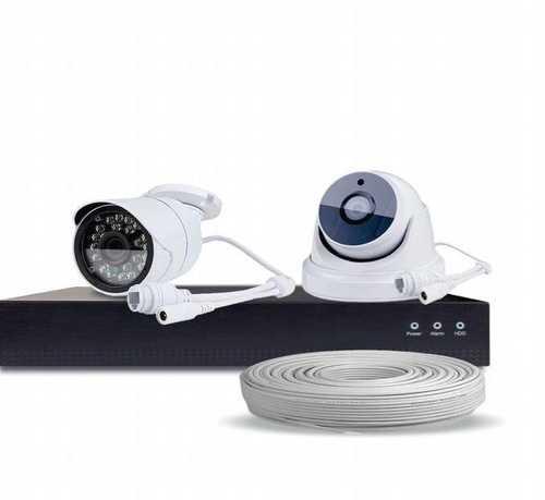 Комплект видеонаблюдения IP Ps-Link 2 камеры/POE