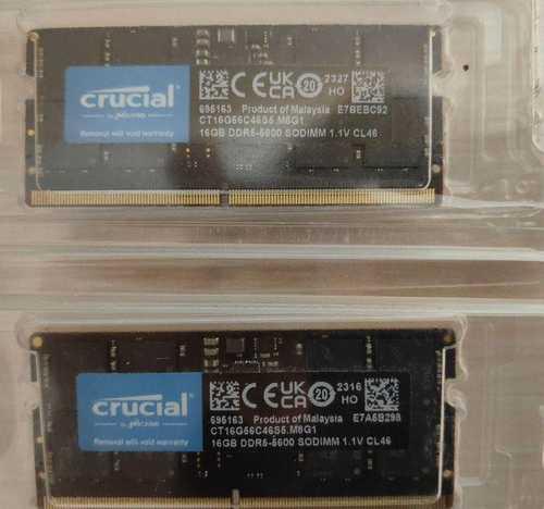 Оперативная память sodimm 32гб (2X16) DDR5 crucial