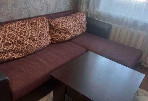 Мягкая мебель угловой диван бу стол и стенка